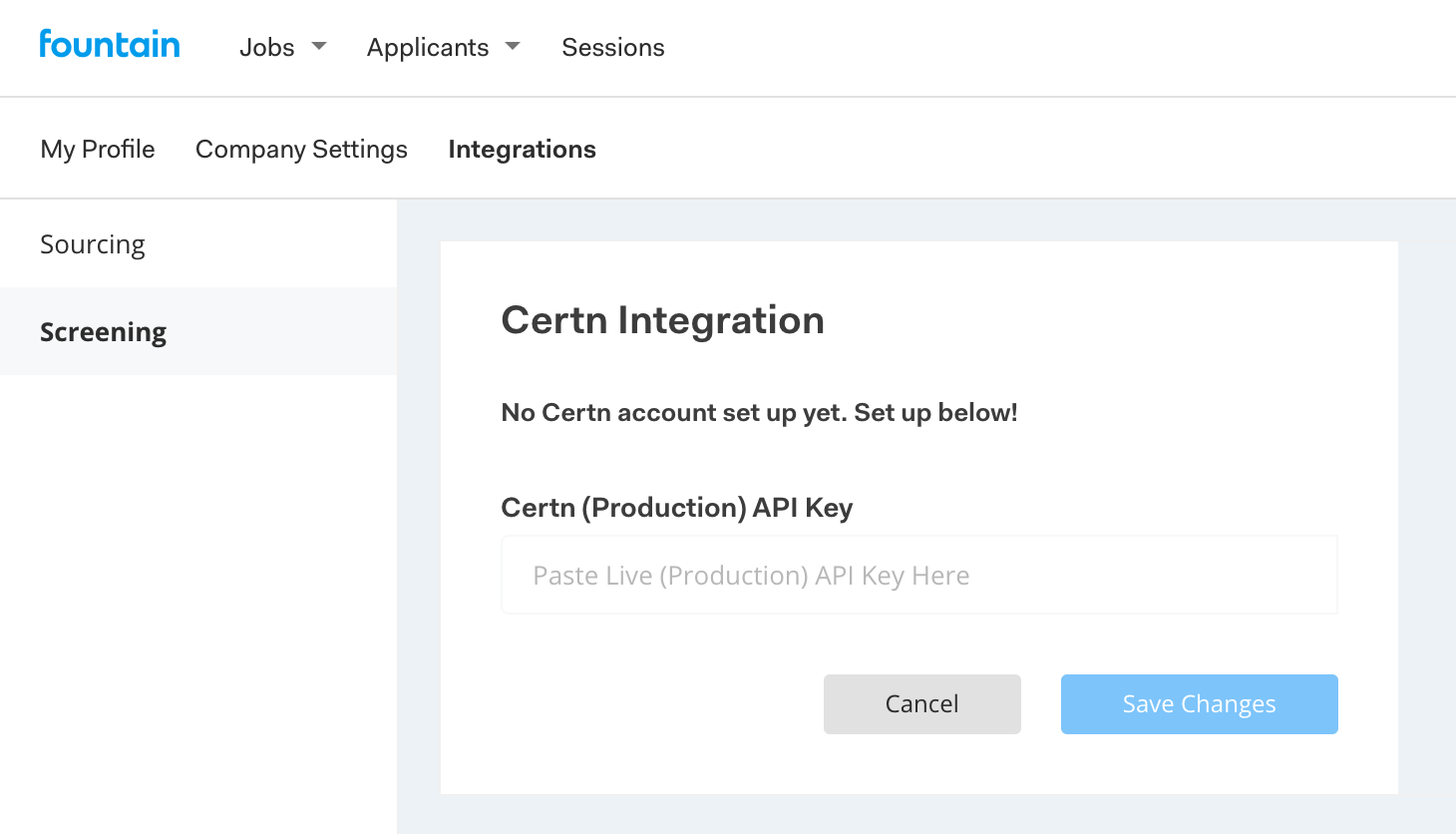Certn-Fountain integration setup – Certn